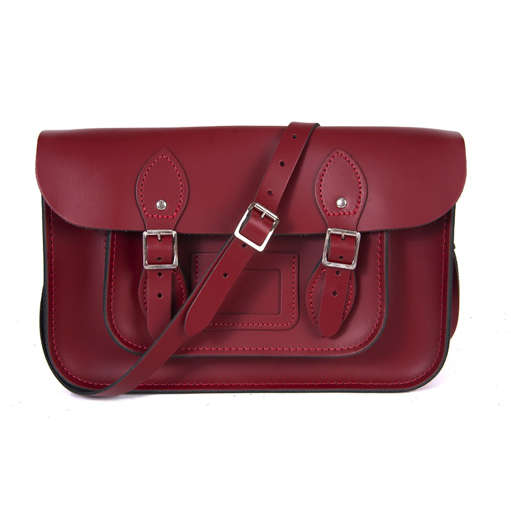 13" Red Magnetic Satchel - Oxbridge Satchels
