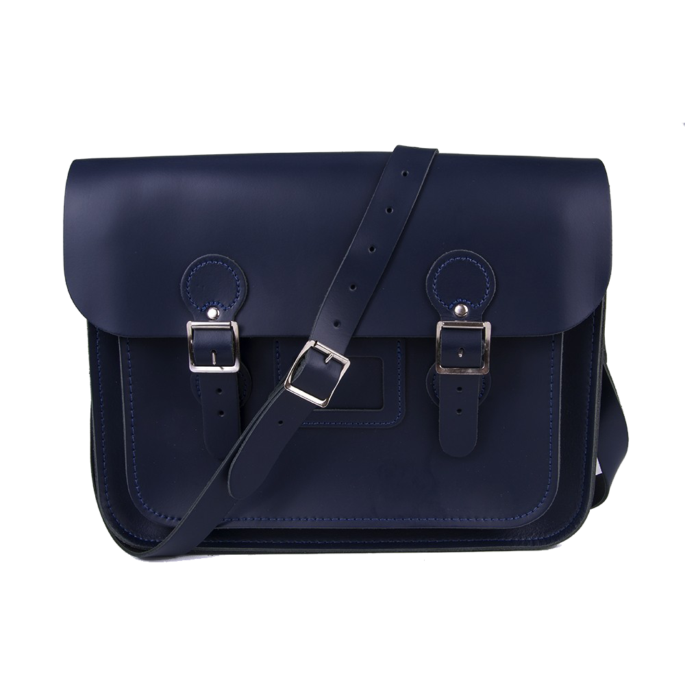 13" Navy Circle Satchel - Oxbridge Satchels