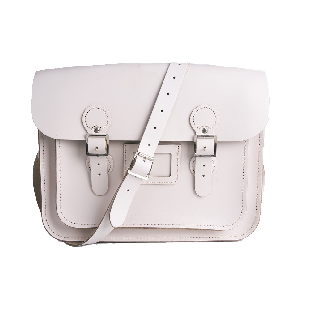 13" White Circle Satchel - Oxbridge Satchels