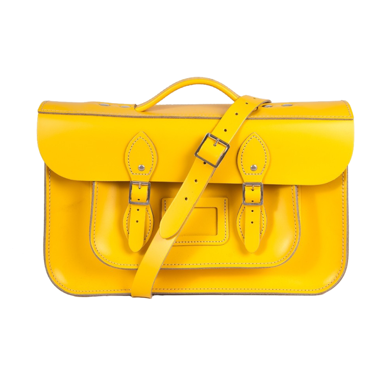 15" Double Yellow Magnetic Briefcase Satchel - Oxbridge Satchels